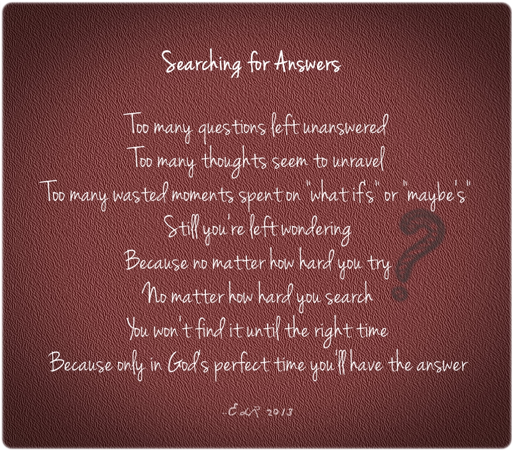 POEM: Searching for Answers – EXPLORE . ADVENTURE . DISCOVER