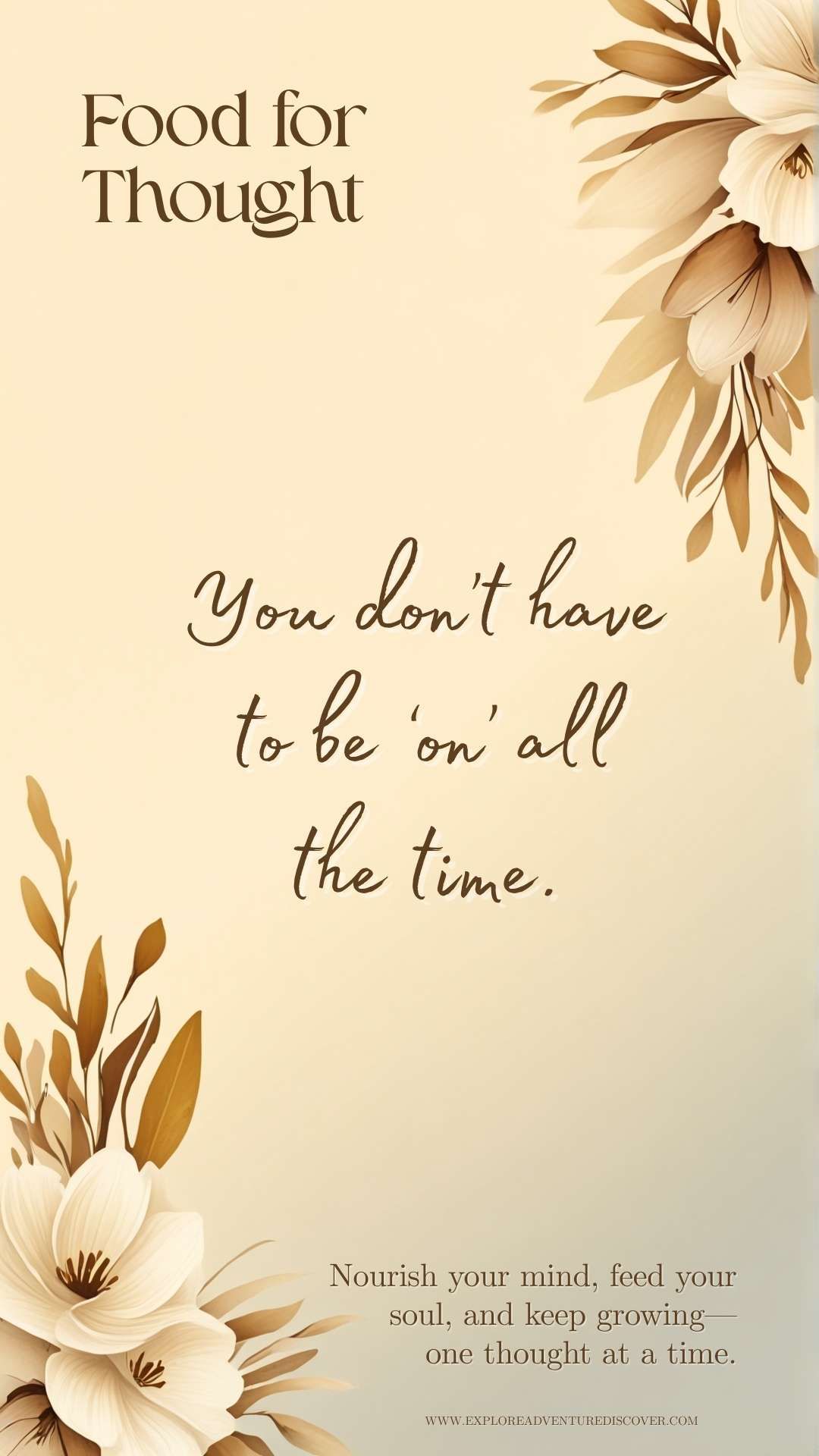 Food for Thought: December 21 – EXPLORE . ADVENTURE . DISCOVER